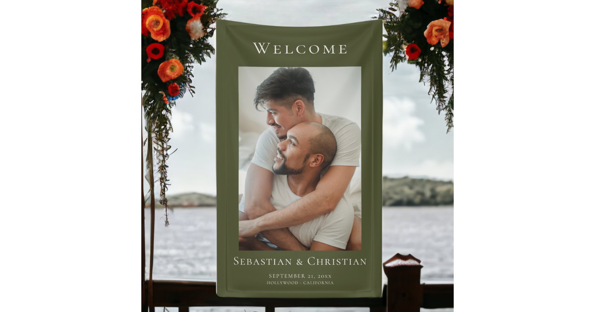 Photo Elegant Simple Welcome Wedding Banner | Zazzle