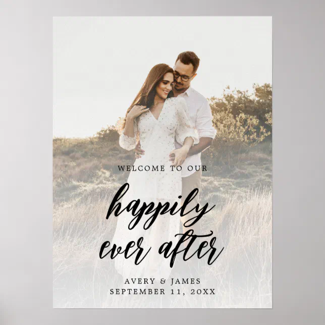 Photo Elegant Wedding Welcome Poster | Zazzle