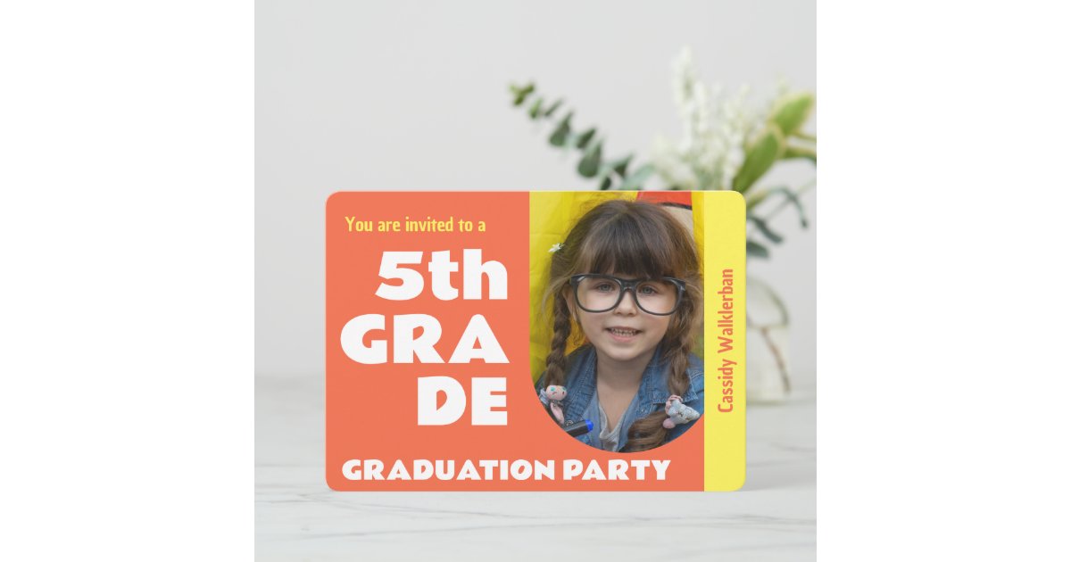 Photo Elementary School Graduation Party Invitation | Zazzle