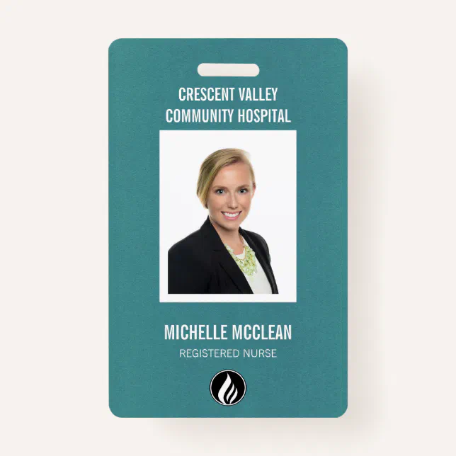Photo Employee Custom Health Professional Badge | Zazzle