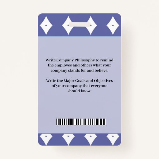 Photo Employee Name Bar Code Logo Custom ID Badge | Zazzle