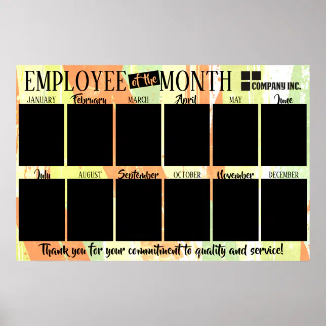 Photo employee of the month recognition display poster | Zazzle