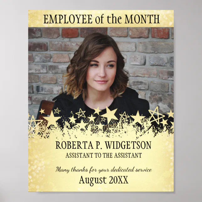 Photo employee of the month ROCK STAR GOLD Poster | Zazzle