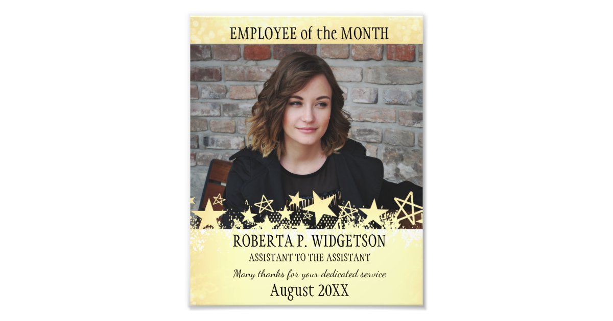 Photo employee of the month ROCK STAR GOLD Print | Zazzle