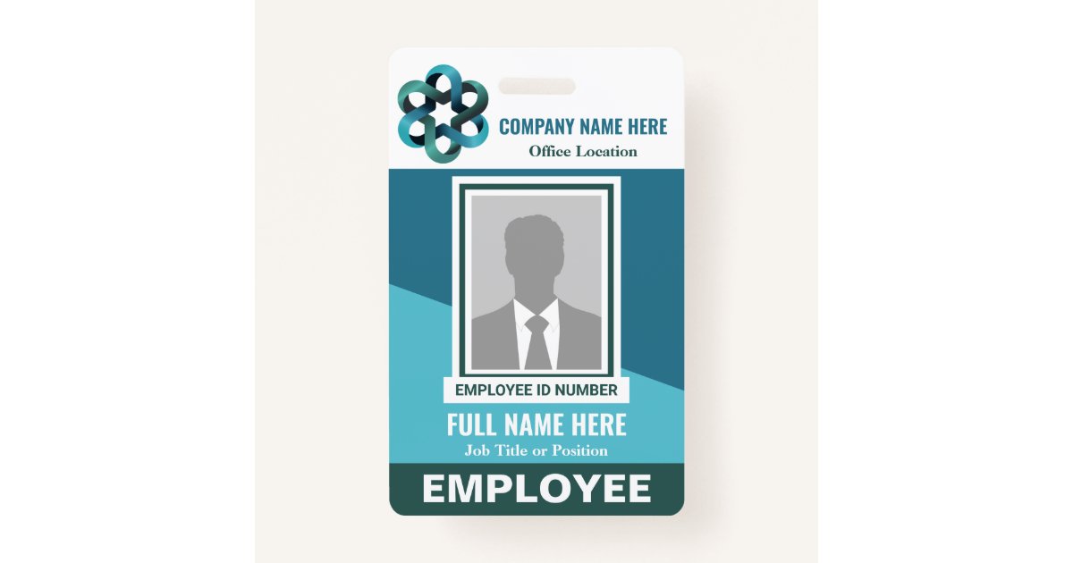 Photo Employee Tricolor Any Color Template ID Badge | Zazzle