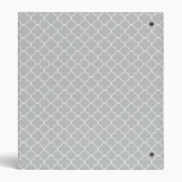 Photo Family Recipe Binder Quatrefoil Grey | Zazzle