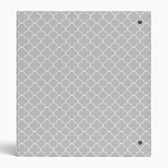 Photo Family Recipe Binder Quatrefoil Grey | Zazzle