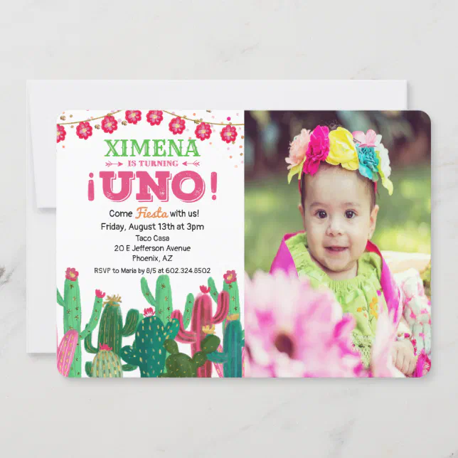 Photo Fiesta 1st Birthday Invitation | Zazzle