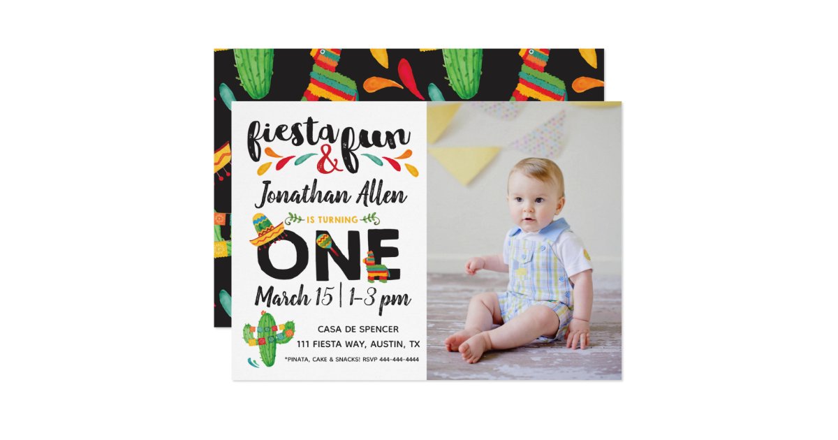 Photo Fiesta First Birthday Invitation | Zazzle.com