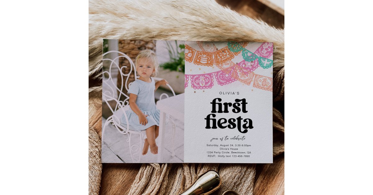 Photo First Fiesta Birthday Invitation | Zazzle