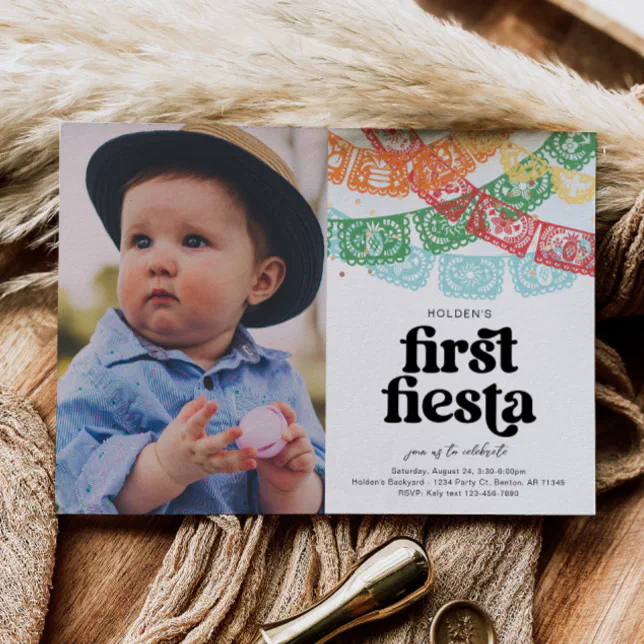 Photo First Fiesta Birthday Invitation | Zazzle