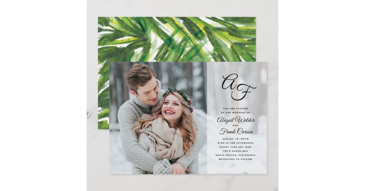 Photo Foliage Overlay Invitation | Zazzle