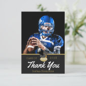 Photo Football player congratulation graduate Thank You Card | Zazzle