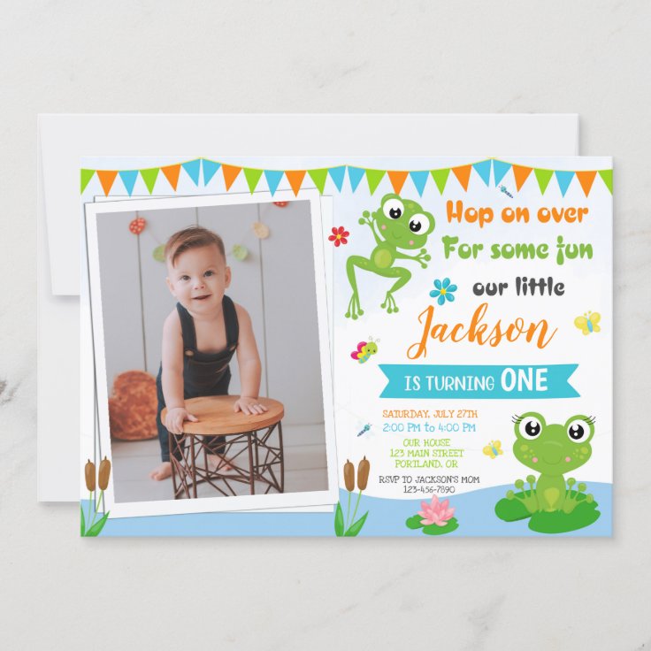 Photo Frog birthday invitation Reptile invitation | Zazzle