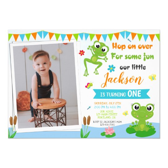 Photo Frog birthday invitation Reptile invitation | Zazzle.com