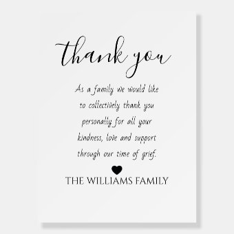 Photo Funeral Guest Message Foam Board | Zazzle