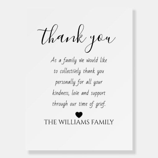Photo Funeral Guest Message Foam Board | Zazzle