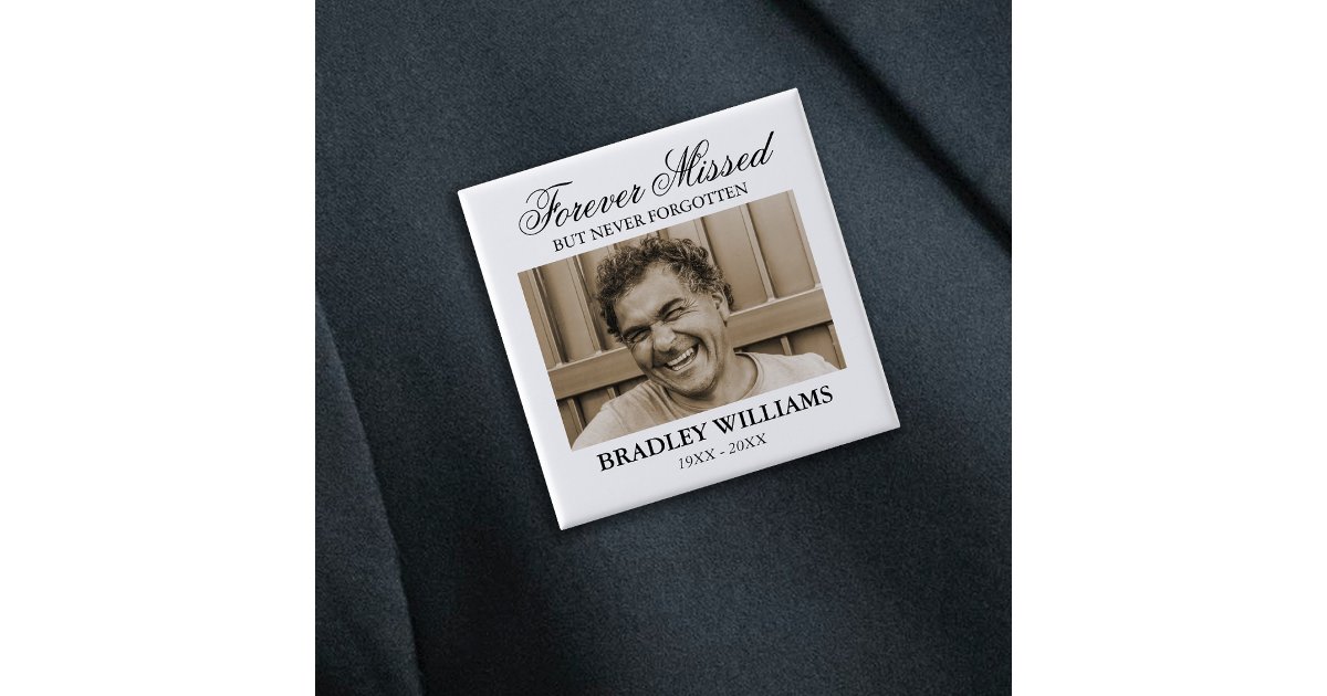 Photo Funeral Memorial Button | Zazzle