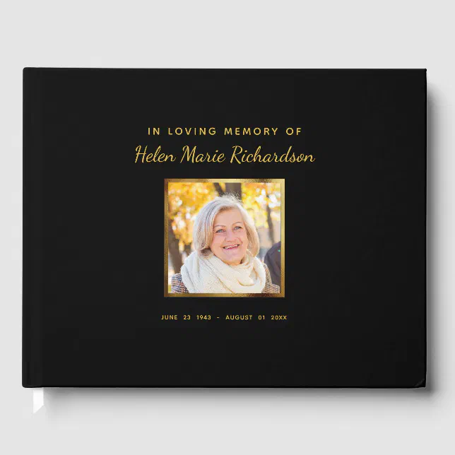 Photo Funeral Memorial Service Celebration of Life Guest Book | Zazzle