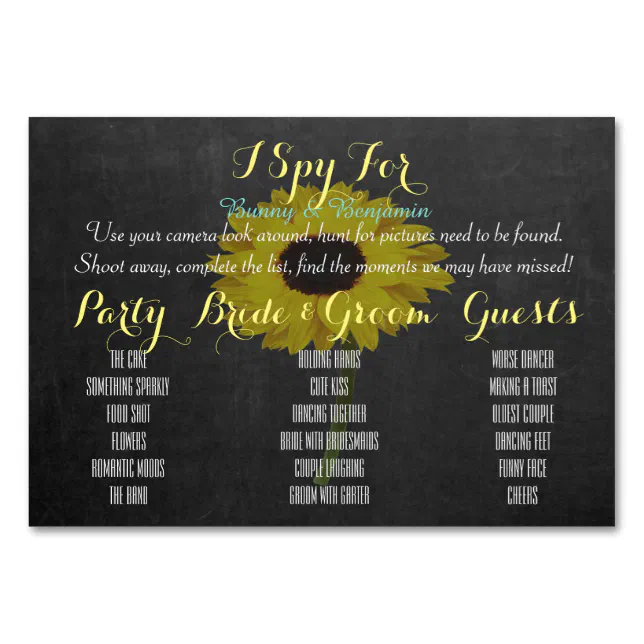 Photo Game Wedding Place Setting Table Game Cards | Zazzle