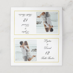 Photo Gold Elegant Wedding Table Number Place Card | Zazzle