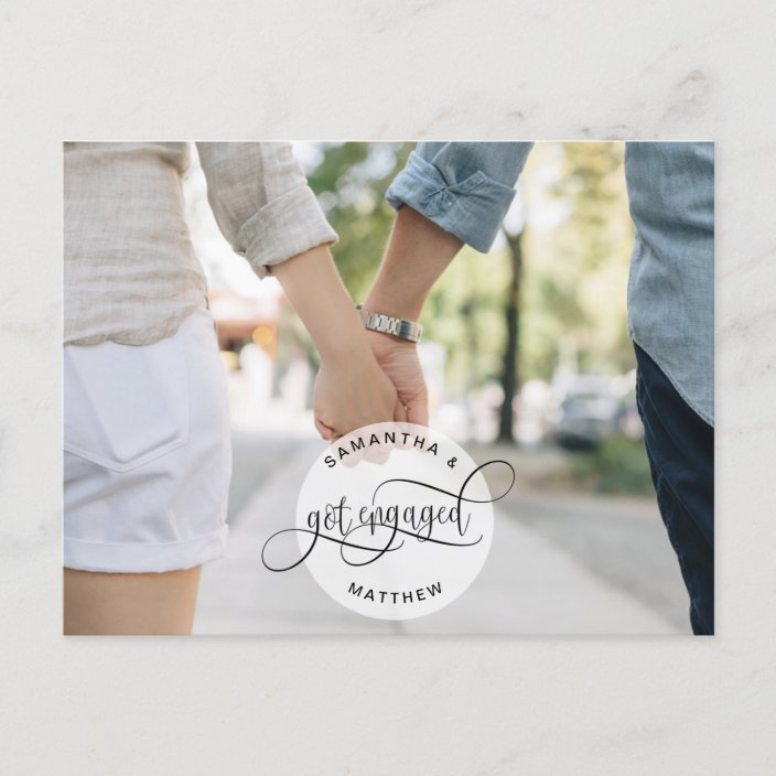 Photo Got Engaged Circular Logo Script, Engagement Announcement ...