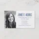 Photo Graduation | Abstract In Blue And Grey Calling Card | Zazzle