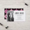 Photo Graduation | Argyle Pattern Calling Card | Zazzle