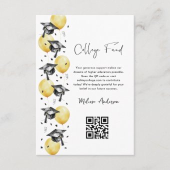 Photo Graduation college fund Enclosure Card | Zazzle