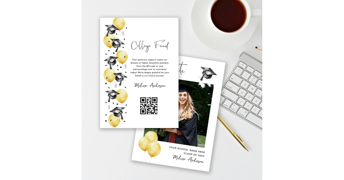 Photo Graduation college fund Enclosure Card | Zazzle
