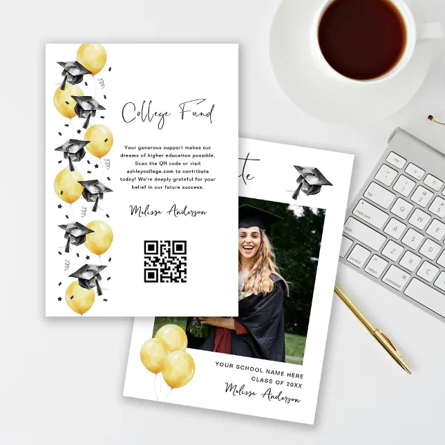 Photo Graduation college fund Enclosure Card | Zazzle