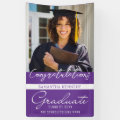Photo Graduation Congrats Grad 2023 Purple Banner | Zazzle