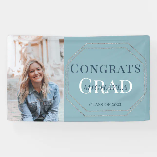 Photo Graduation Congrats Grad Class of 2022 Banner | Zazzle
