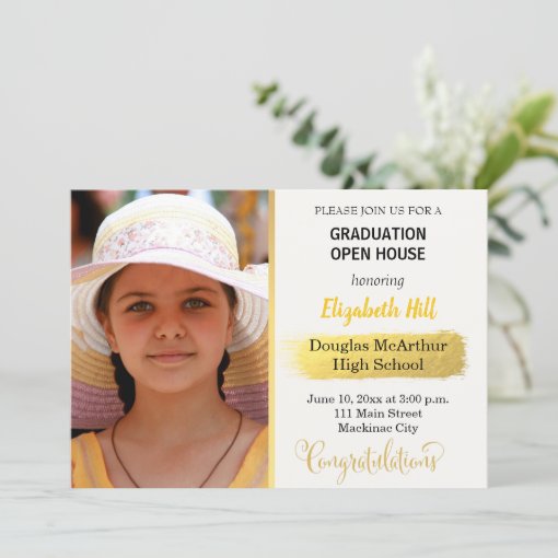 Photo graduation Open House Invitation | Zazzle