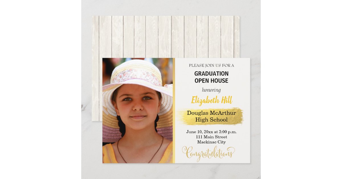 Photo graduation Open House Invitation | Zazzle