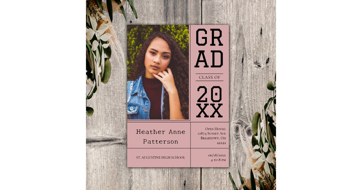 Photo Graduation Open House | Pink Invitation | Zazzle