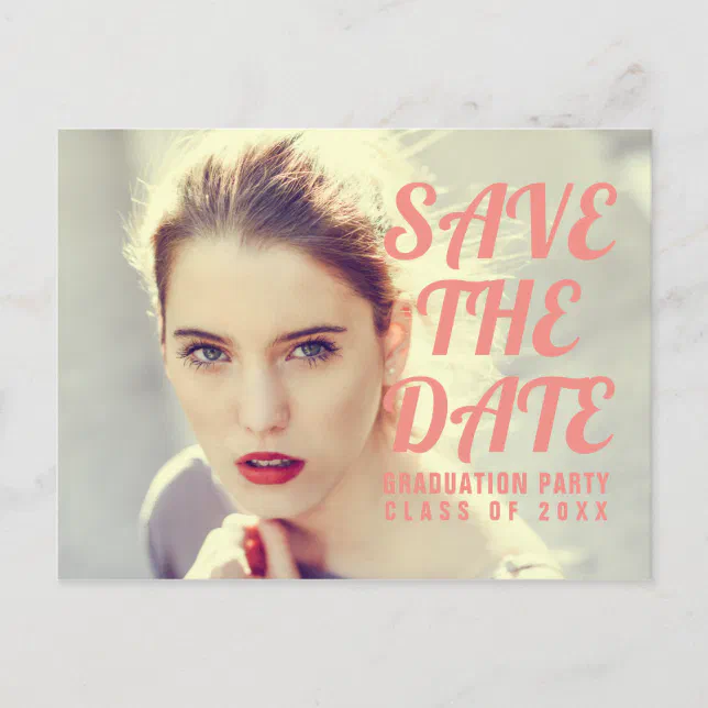 Photo Graduation Party Invitation. Save The Date. Postcard | Zazzle