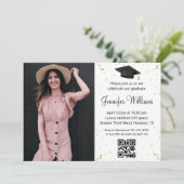 photo graduation party qr code rsvp confetti invitation | Zazzle