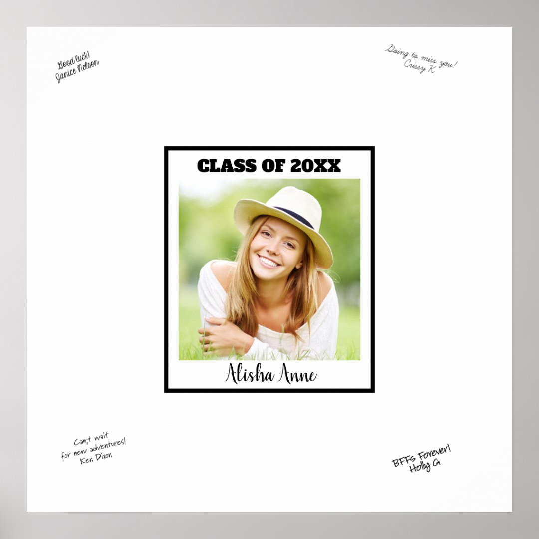 Photo Graduation Party Signature Message Poster | Zazzle