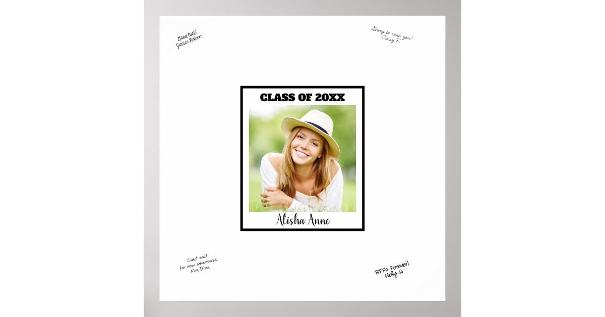 Photo Graduation Party Signature Message Poster | Zazzle