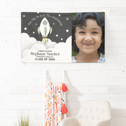 Photo Graduation Rocket Outer Space Banner | Zazzle