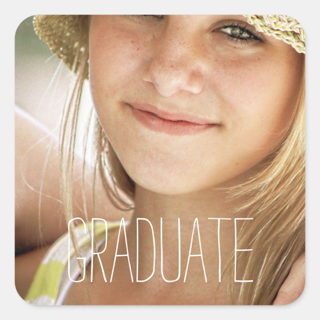 Photo Graduation Seals Modern High School Graduate | Zazzle