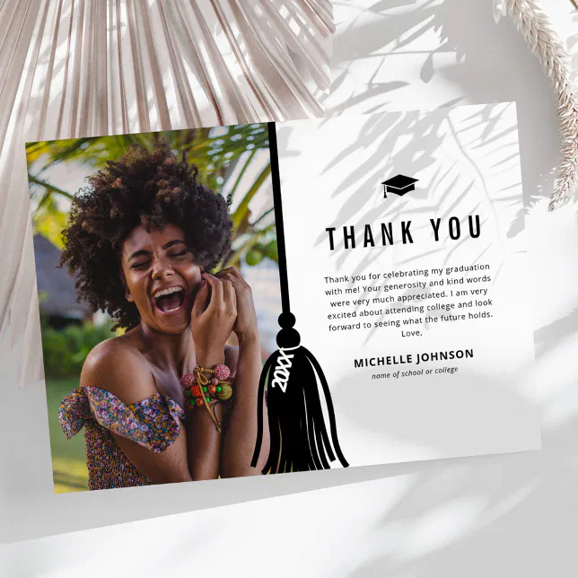 Photo Graduation Thank You Card | Zazzle