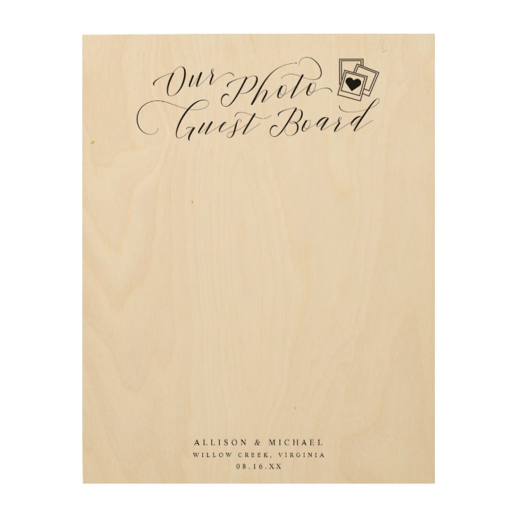Photo Guest Board Alternative Guest Book Wood Sign | Zazzle