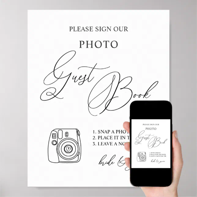 Photo Guest Book Sign Poster | Zazzle