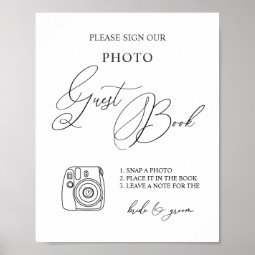 Photo Guest Book Sign Poster | Zazzle