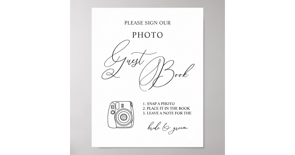Photo Guest Book Sign Poster | Zazzle