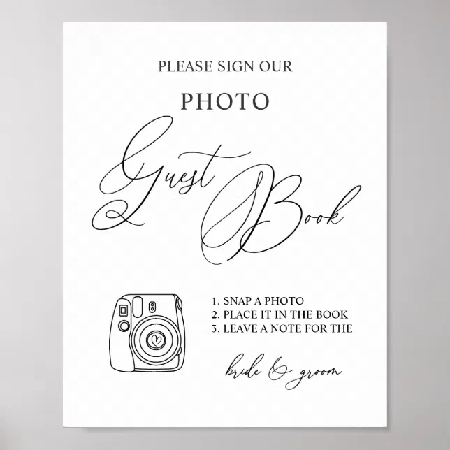 Photo Guest Book Sign Poster | Zazzle