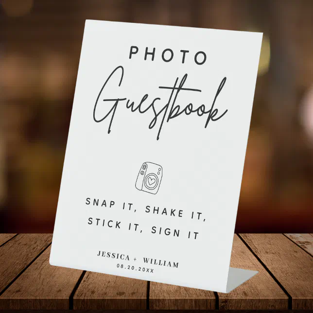 Photo Guestbook Snap It Shake it Stick It Sign it | Zazzle