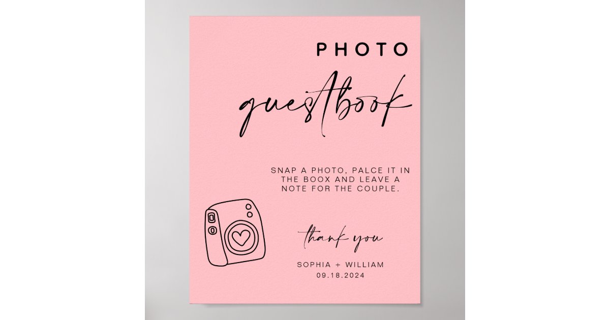 Photo Guestbook | wedding polaroid guest book sign | Zazzle